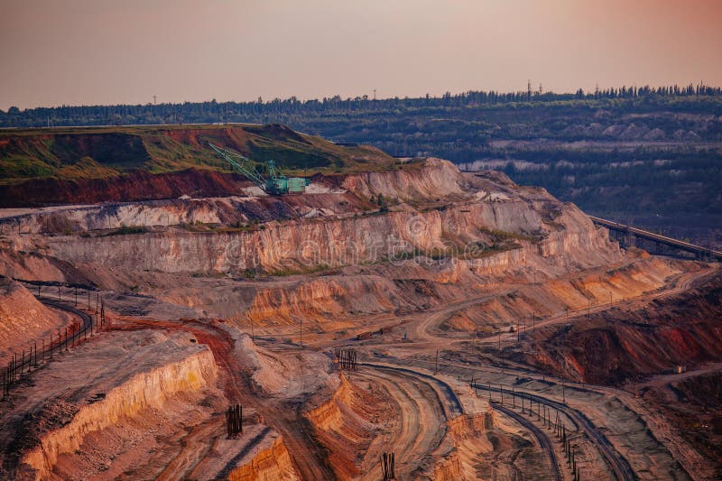 Open Pit Mine in Mining and Processing Plant Stock Photo - Image of ...