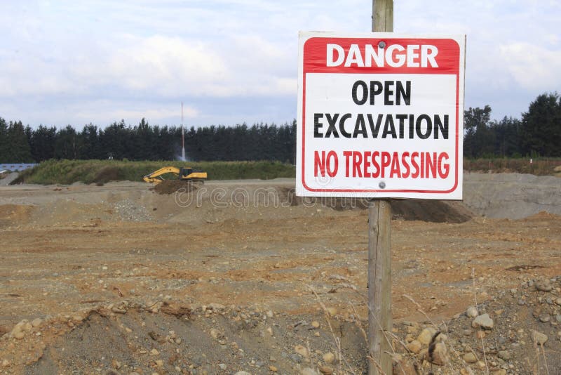Open Excavation Sign stock image. Image of signage, sign - 35605547