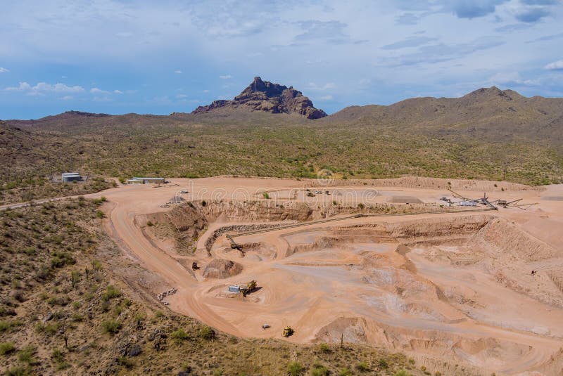Open Quarries Mining in Arizona Desert an Open Pit Mining from Above ...