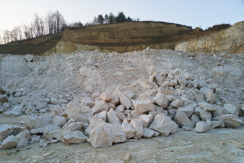 Open Pit Mining of Construction Sand Stone Materials Stock Photo ...
