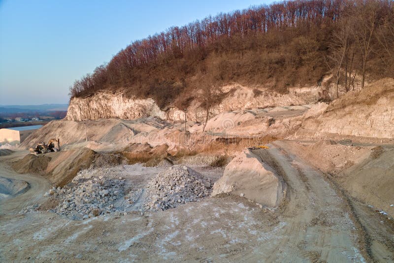 Open Pit Mining of Construction Sand Stone Materials Stock Photo ...
