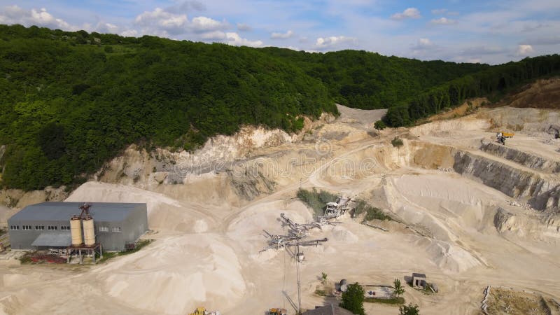 Open Pit Mining of Construction Sand Stone Materials with Excavators ...