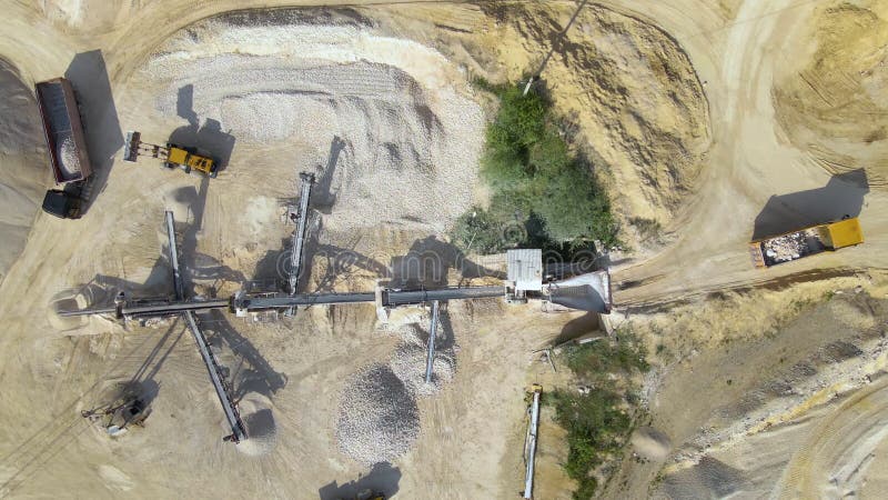 Open Pit Mining of Construction Sand Stone Materials with Excavators ...