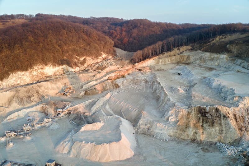 Open Pit Mining of Construction Sand Stone Materials Stock Photo ...