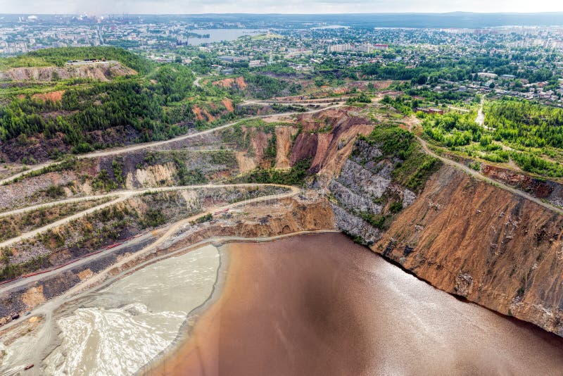 Open Pit Mining of Copper Ore. Environmental Pollution Problems Stock ...