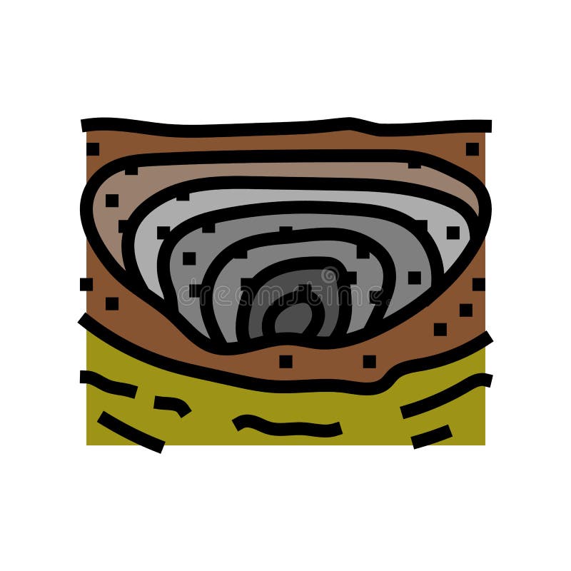 Open Pit Mining Copper Production Color Icon Vector Illustration Stock ...