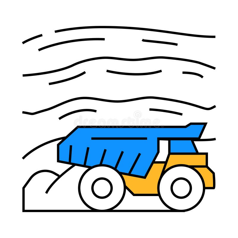 Open Pit Mining Copper Production Icon Color Illustration Stock Vector ...