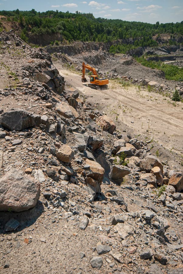 Open Pit Mining and Loading of Granite Stock Photo - Image of geology ...