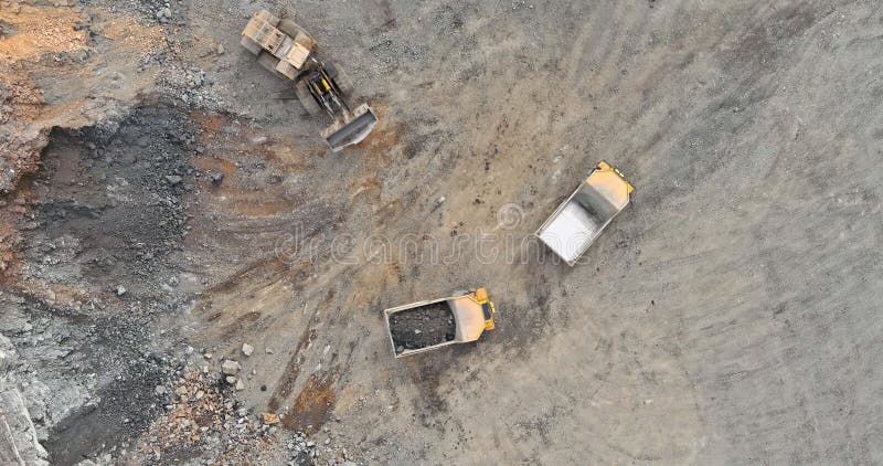 Open Pit Mining of Loading the Stone Gravel into Heavy Dump Truck at ...