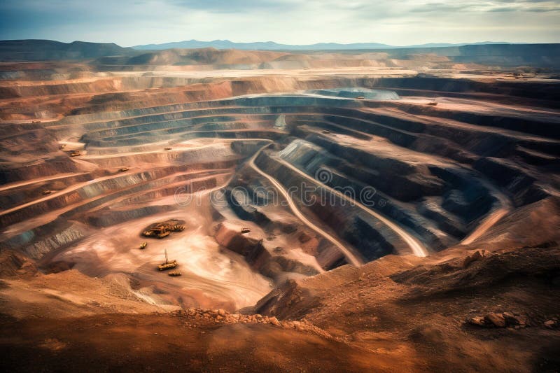 Open-Pit Mining Operation with Modern Green Technology. Generative Ai ...