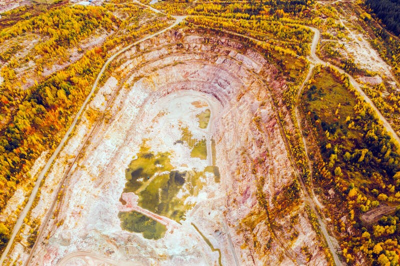 Open Pit Mining and Processing Plant for Crushed Stone Stock Image ...