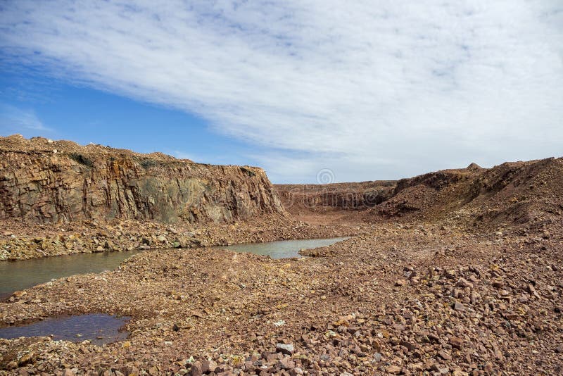 Open pit mining quarry stock image. Image of rocks, dust - 154025207