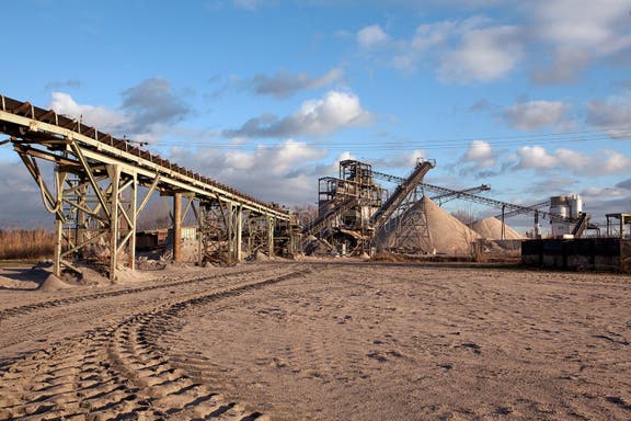 Open Pit Mining for Sand and Gravel Stock Photo - Image of excavation ...
