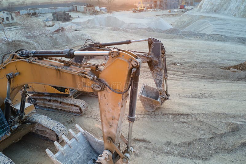 Open Pit Mining Site of Construction Sand Stone Materials with ...