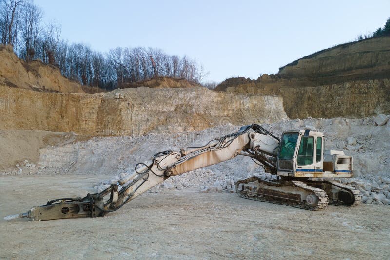 Open Pit Mining Site of Construction Sand Stone Materials with ...