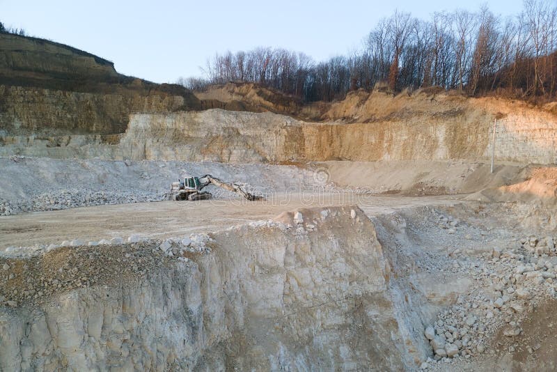 Open Pit Mining Site of Construction Sand Stone Materials with ...