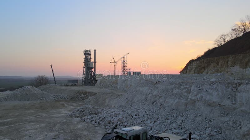 Open Pit Mining Site of Construction Sand Stone Materials with ...