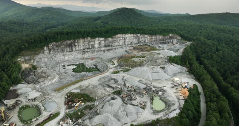 Open Pit Mining Site of Limestone Materials Extraction for Construction ...