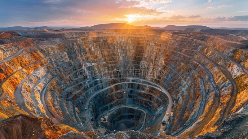 An Open Pit Stone Quarry. Quarry with Stone Stock Photo - Image of ...