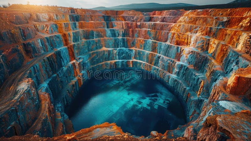 An Open Pit Stone Quarry. Quarry with Stone Stock Photo - Image of ...