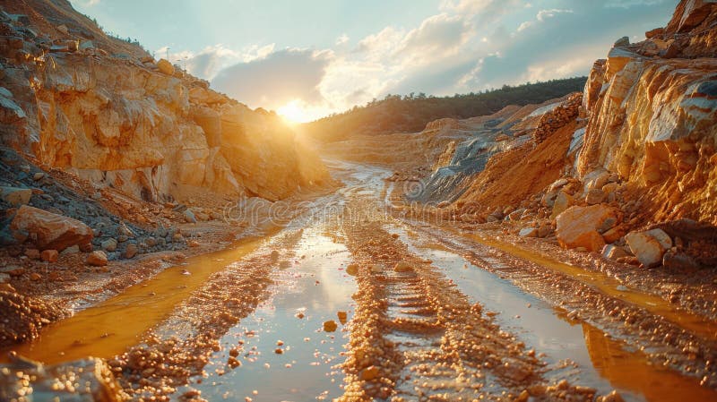 An Open Pit Stone Quarry. Quarry with Stone Stock Photo - Image of ...