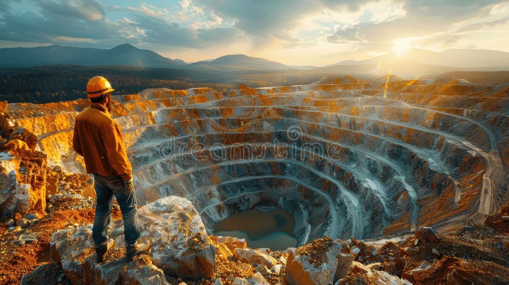 An Open Pit Stone Quarry. Quarry with Stone Stock Image - Image of ...