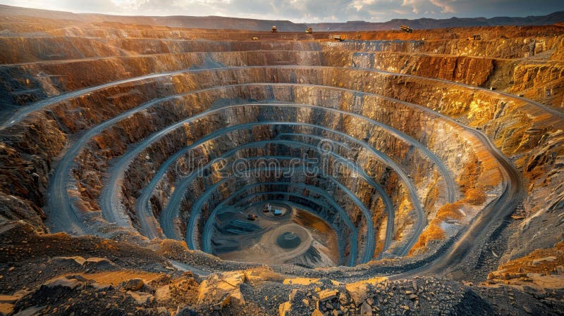 An Open Pit Stone Quarry. Quarry with Stone Stock Photo - Image of ...