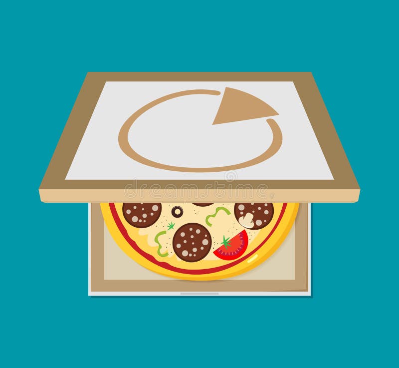 Open Pizza Box. Flat Style Design - Vector Stock Vector - Illustration ...
