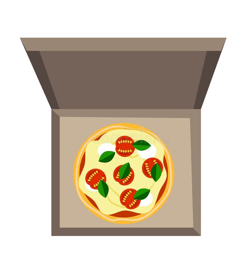 Open Pizza Box Isolated on White Stock Vector - Illustration of product ...