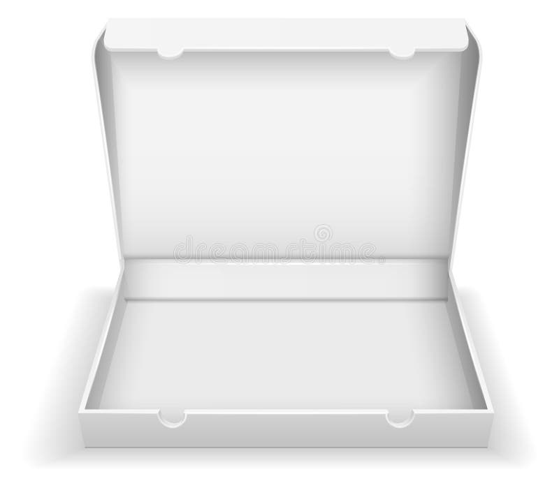 Open Pizza Box Mockup. Empty Realistic Pack Stock Vector - Illustration ...