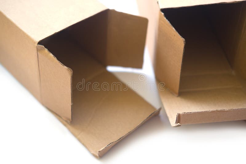 Open Plain Brown Blank Cardboard Box Stock Image - Image of blank ...