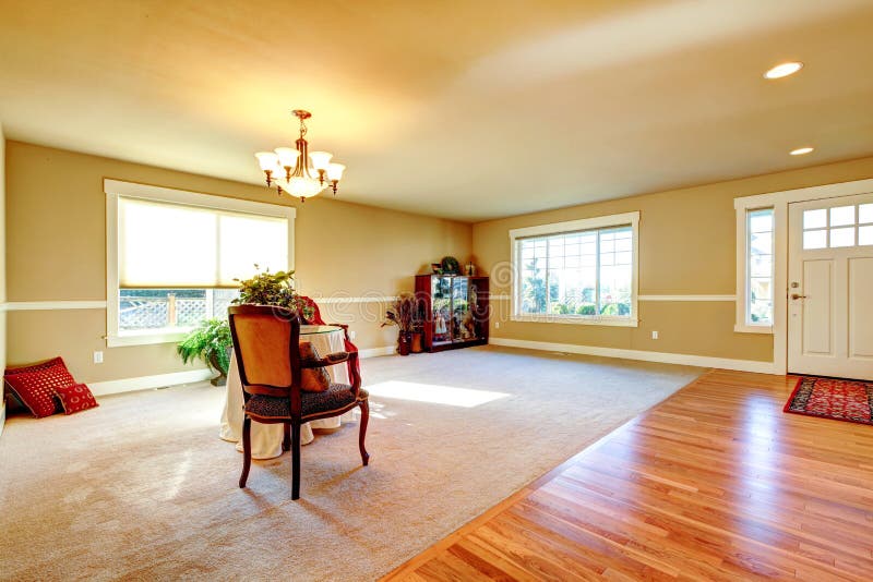 Open Plan Design. Entrance Hallway and Living Room Stock Image - Image ...