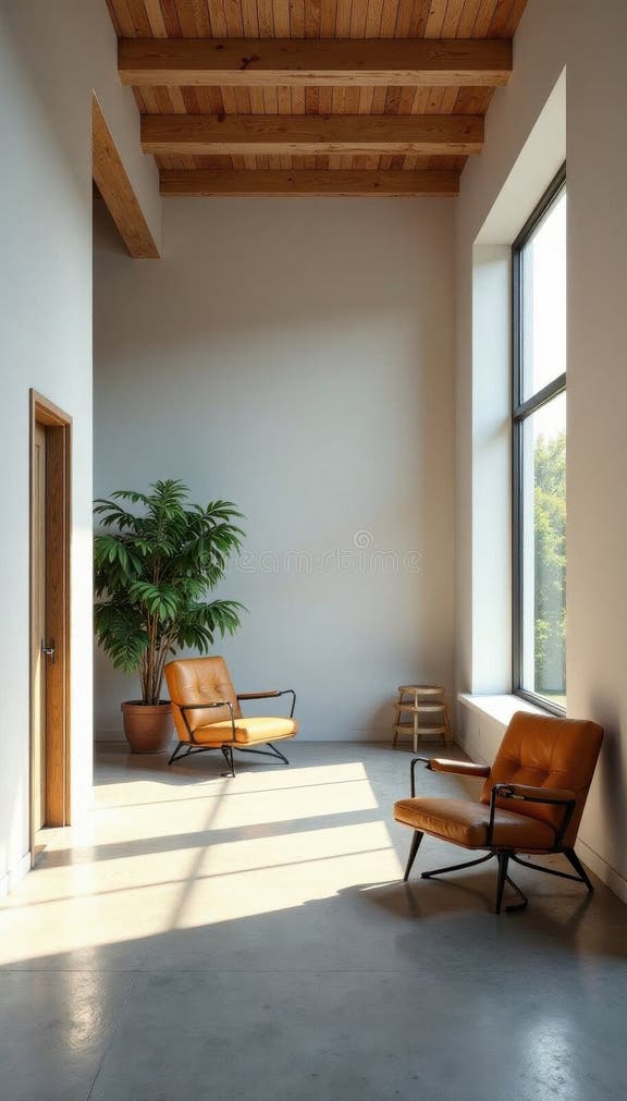 Open Plan Loft with Natural Light, Minimalist Design, Workspace, Airy ...