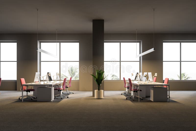 Open Plan Office Space View Stock Illustrations – 433 Open Plan Office ...