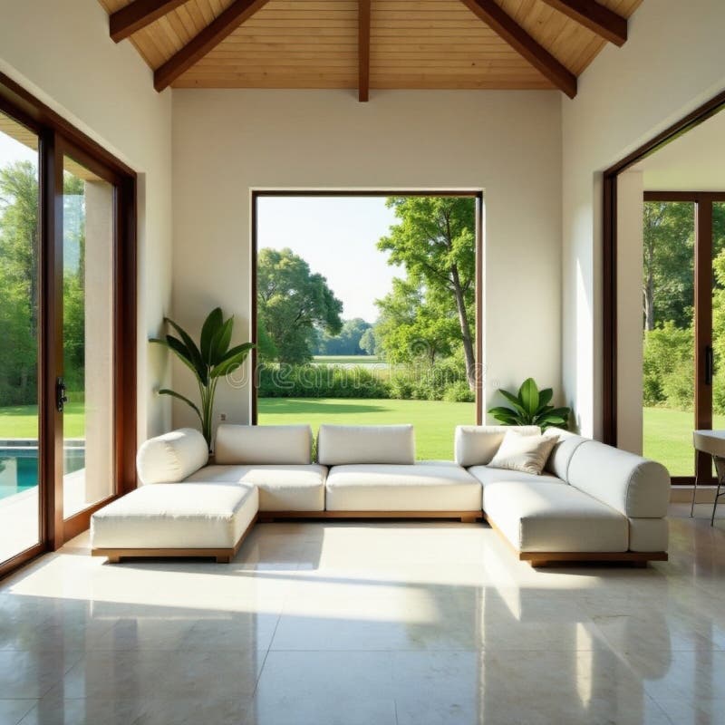 Open Plan Villa, Natural Light, Serene Atmosphere, Stone, Peaceful ...