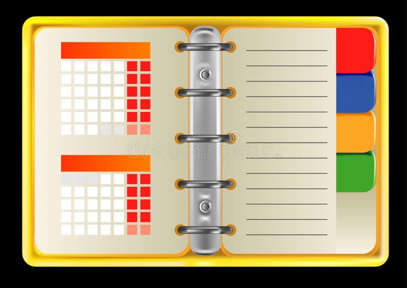 Open daily planner stock vector. Illustration of organizer - 27413548
