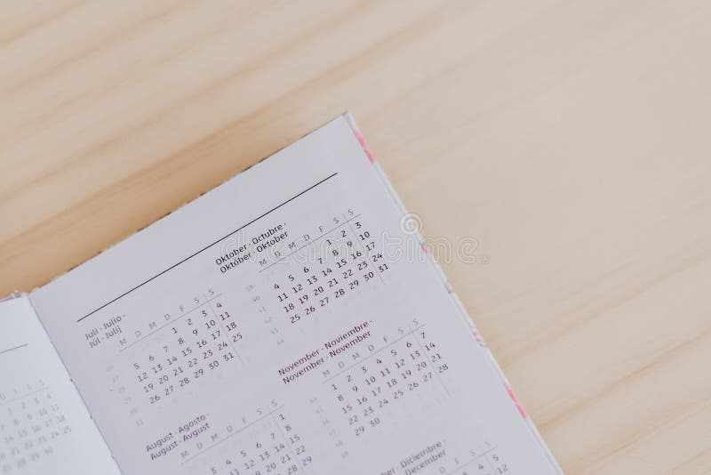 An Open Planner in the 2021 Calendar Stock Image - Image of copy ...