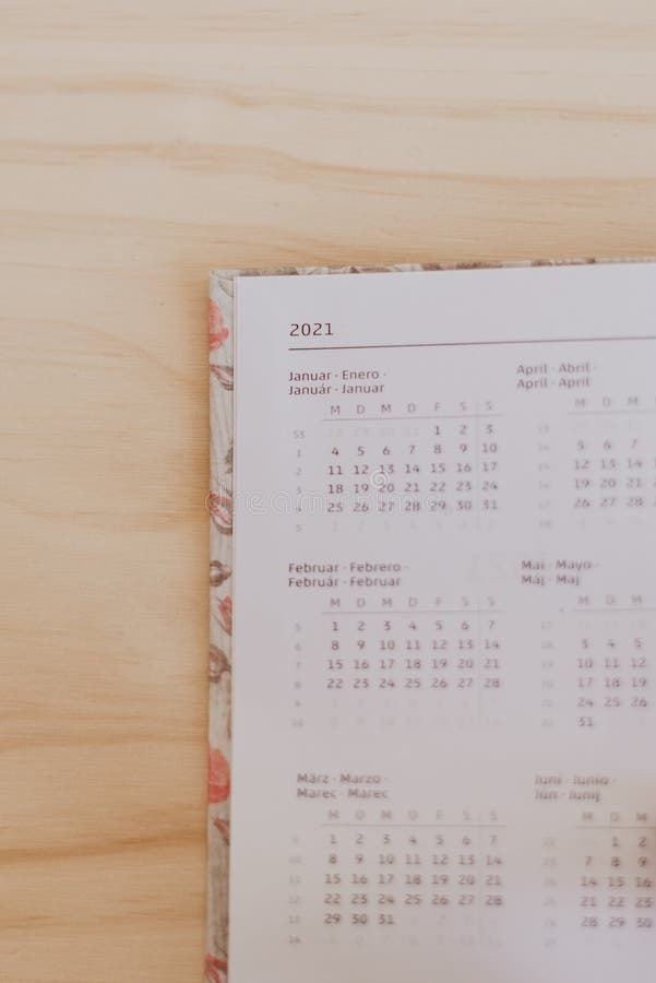 An Open Planner in the 2021 Calendar Stock Photo - Image of left, close ...