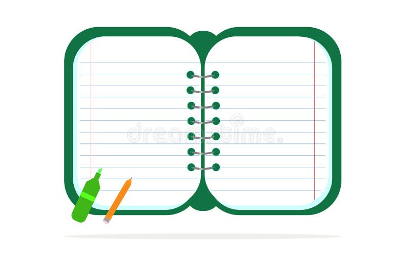 Open Planner. Cartoon Diary with Notes Reminder Checklist Plan Colorful ...