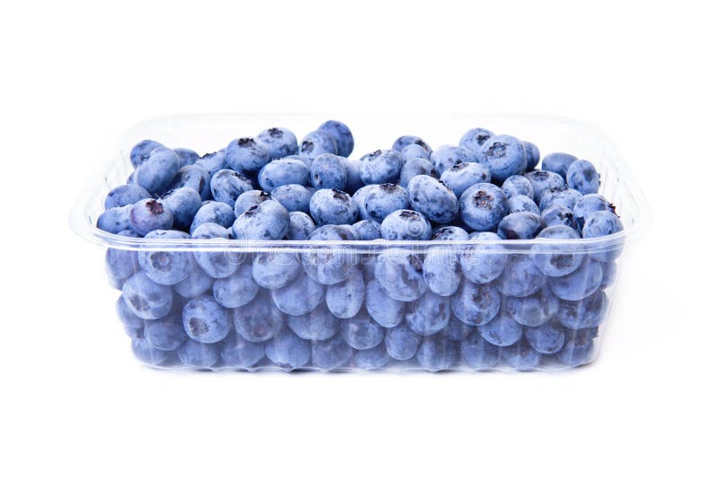 Open Plastic Container with Fresh Blueberries Stock Image - Image of ...