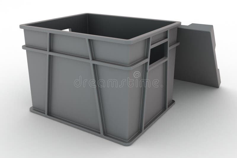 Open Plastic Container with a Lid Stock Illustration - Illustration of ...