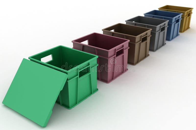 Open Plastic Containers with a Lid Stock Illustration - Illustration of ...