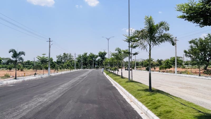 Open Plots Road Construction. Stock Image - Image of tree, nature ...