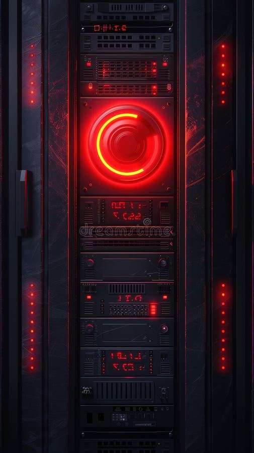 Open Port Vulnerability: Minimalist Grey Server Icon with Red Highlight ...