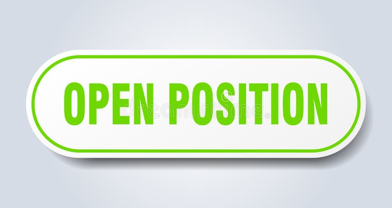 Open Position Sign. Rounded Isolated Button. White Sticker Stock Vector ...