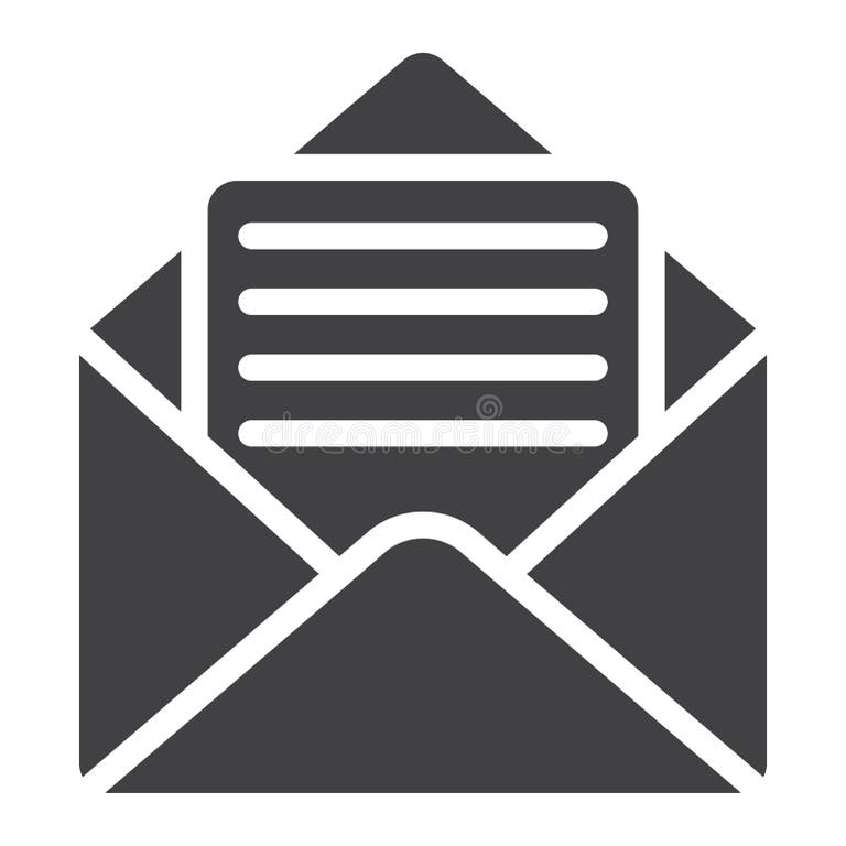 Open Post Glyph Pictogram, Web En Mobiele, Open Brief Vector ...