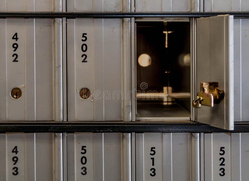 Open post office lock box stock photo. Image of letter - 59143004