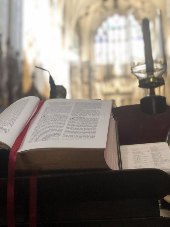Open Prayer Book in Winchester Cathedral Stock Photo - Image of inside ...