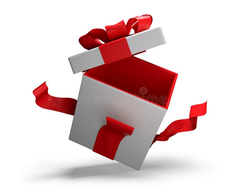 Open Present 3d Illustration Stock Illustration - Illustration of merry ...