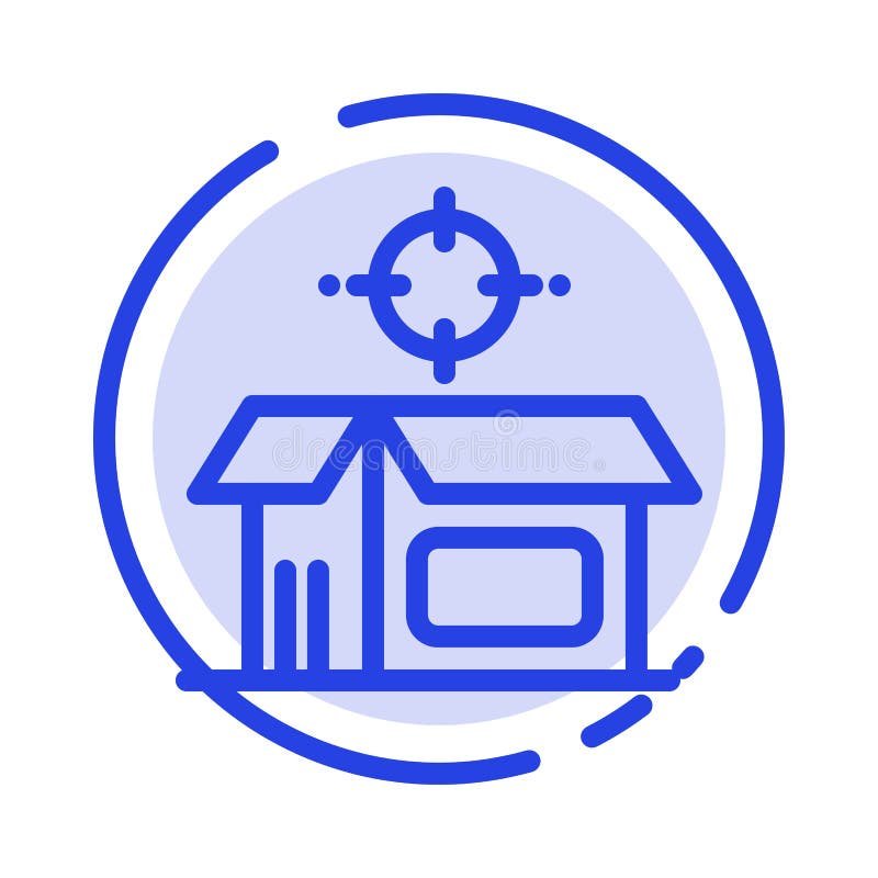 Open Product, Box, Open Box, Product Blue Dotted Line Line Icon Stock ...